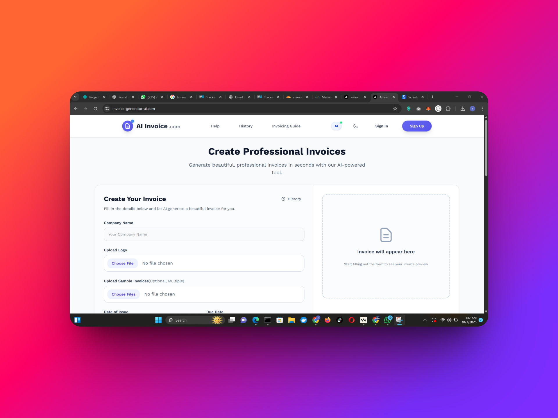 AI Invoice Generator